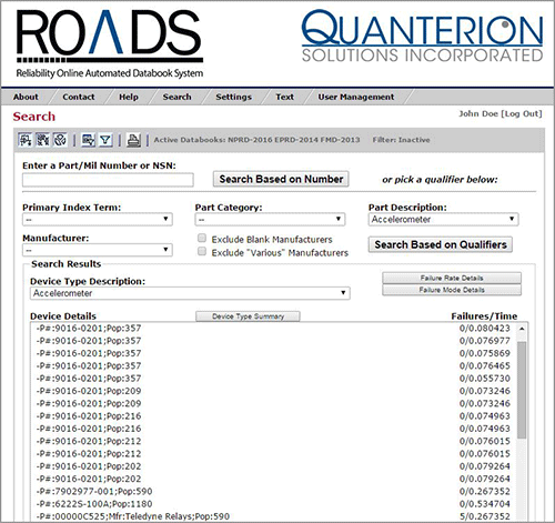 Reliability Online Automated Databook System (ROADS) – All Databooks ... Reliability Online Automated Databook System (ROADS) – All Databooks ...