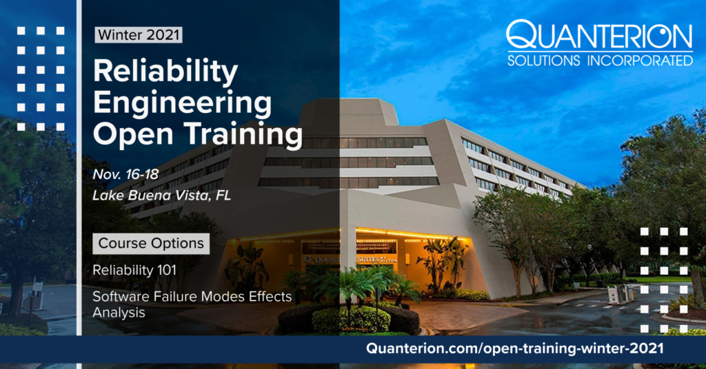 Quanterion Announces Winter 2021 Reliability Engineering Open Training ... Quanterion Announces Winter 2021 Reliability Engineering Open Training ...