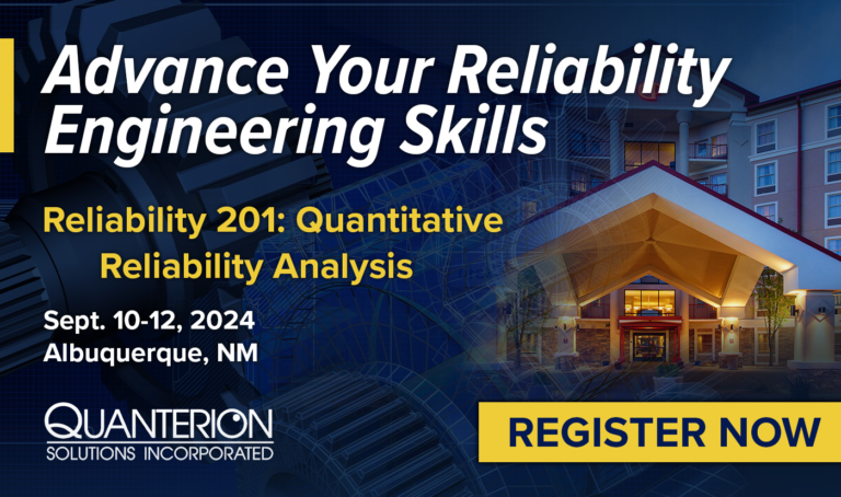 September 2024 Open Training – Reliability 201: Quantitative ... September 2024 Open Training – Reliability 201: Quantitative ...